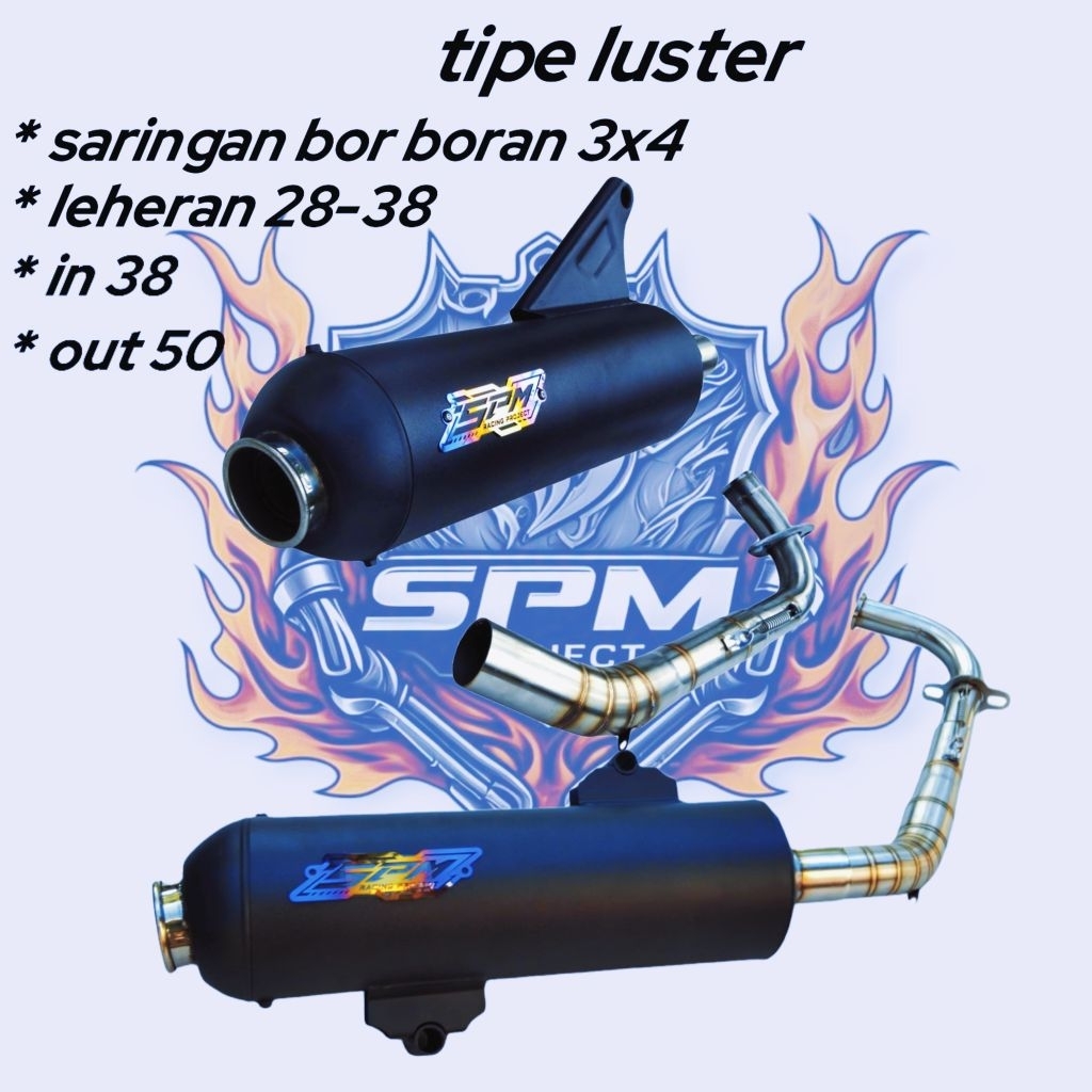 Jual knalpot spm project luster in 38 beat vario aerox pcx nmax mio ...