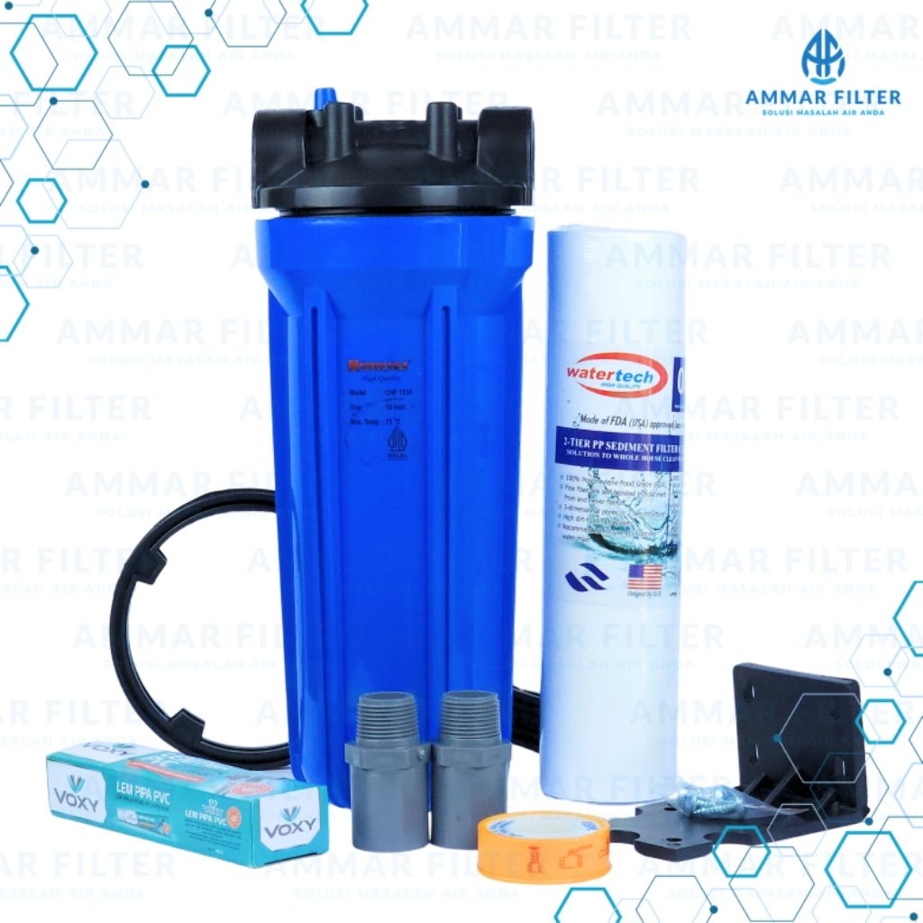 Jual Paket Filter Air Kotor 1 Tahap Nanotec Eugen BLUE 10" / Saringan ...