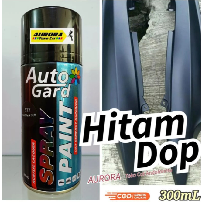 Jual Pilok AutoGard Black Doff 322 Hitam Dof 300ml | Cat Semprot Auto ...