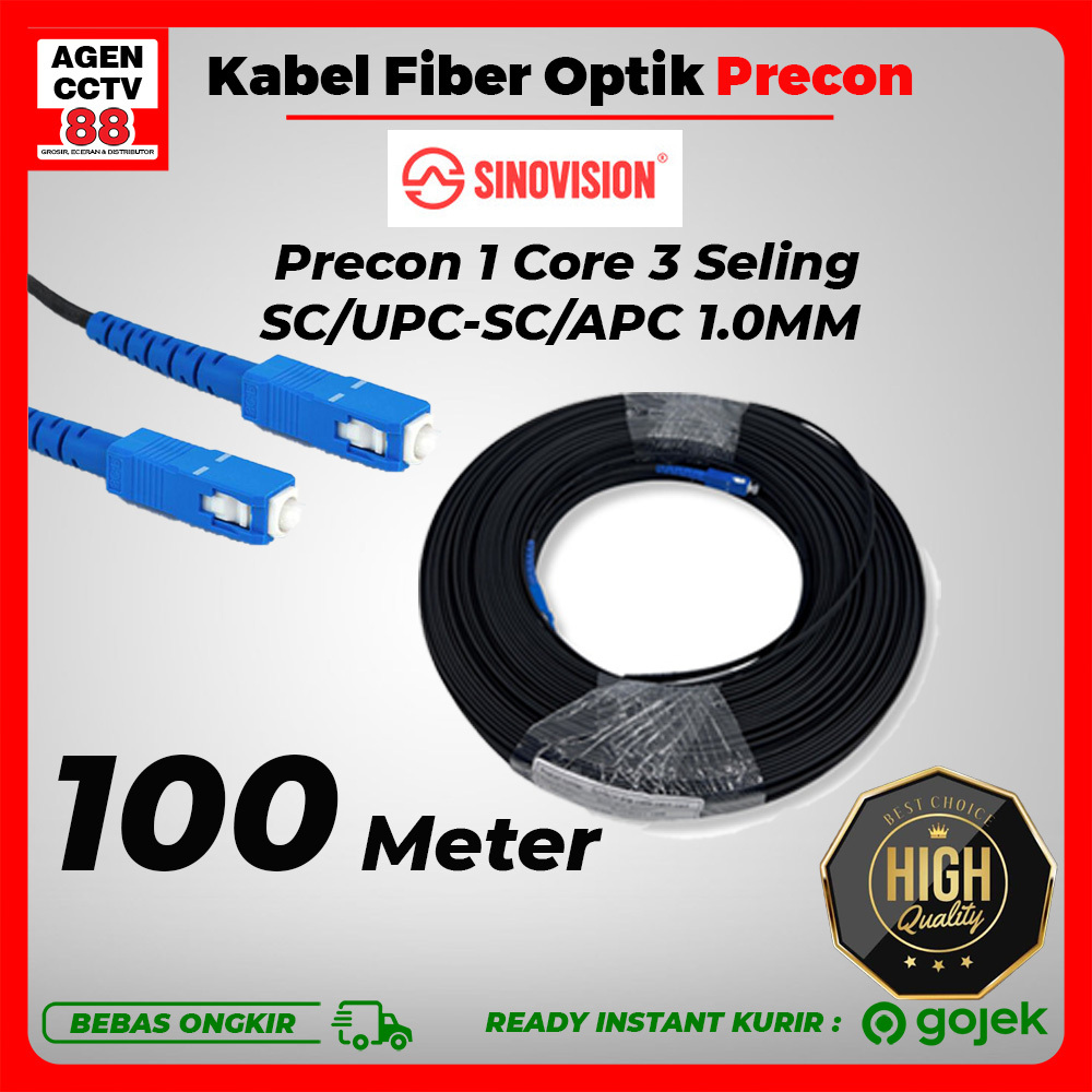 Jual Kabel FO Fiber Optik Optic Precon 100M 100 Meter SINOVISION 1 Core ...