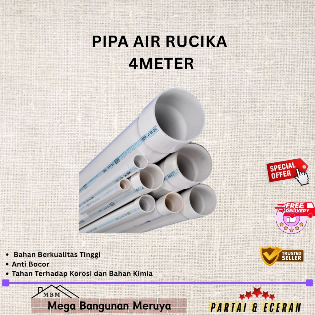 Jual Pipa Rucika AW 4 Inch Garis Biru 4 Meter | Shopee Indonesia