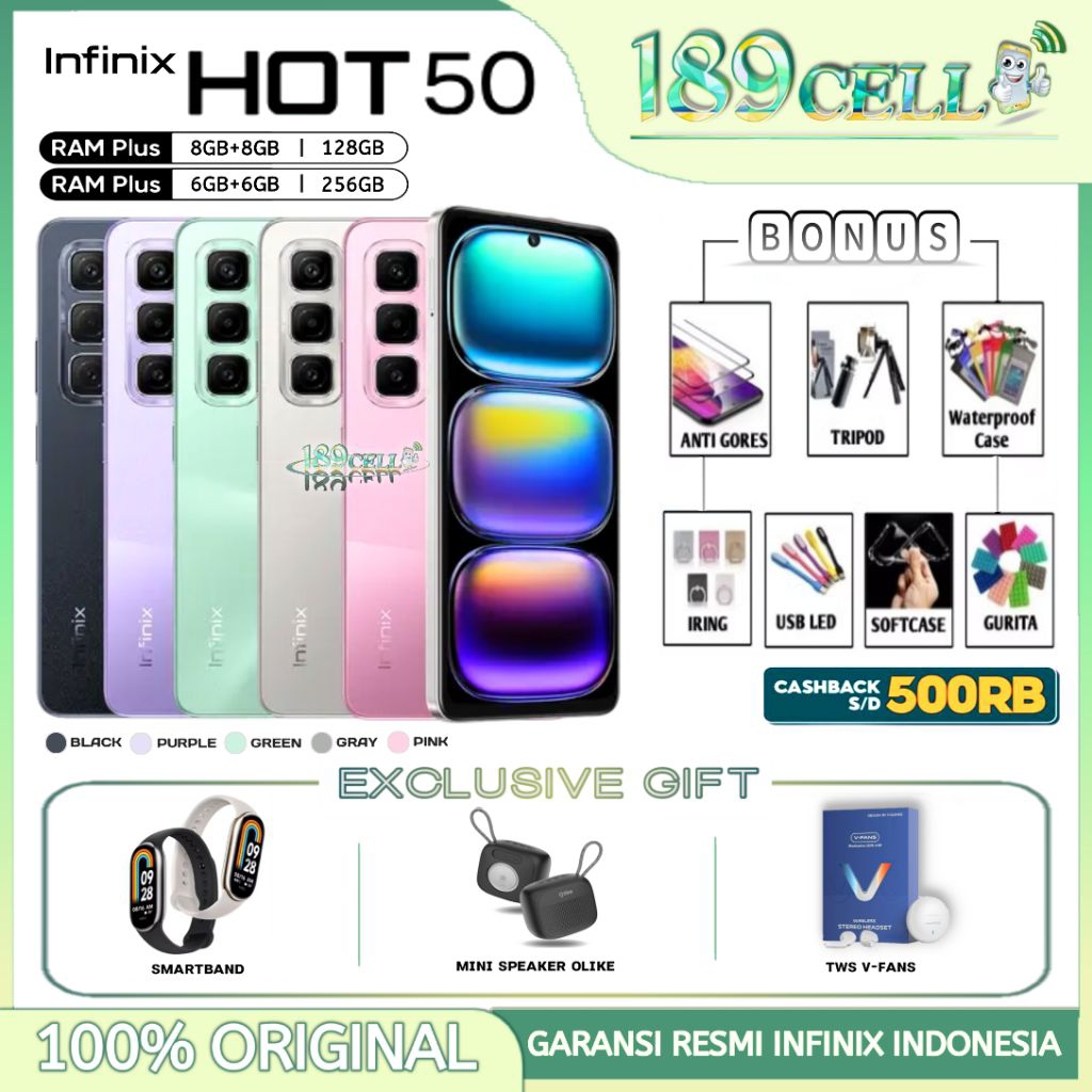 Jual INFINIX HOT 50 RAM 6/256GB 8/128GB - HOT50 GARANSI RESMI INFINIX ...