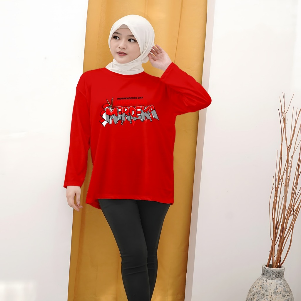 Jual Kaos oblong lengan panjang 17 Agustus KEMERDEKAAN / Kaos distro HUT kemerdekaan indonesia ...