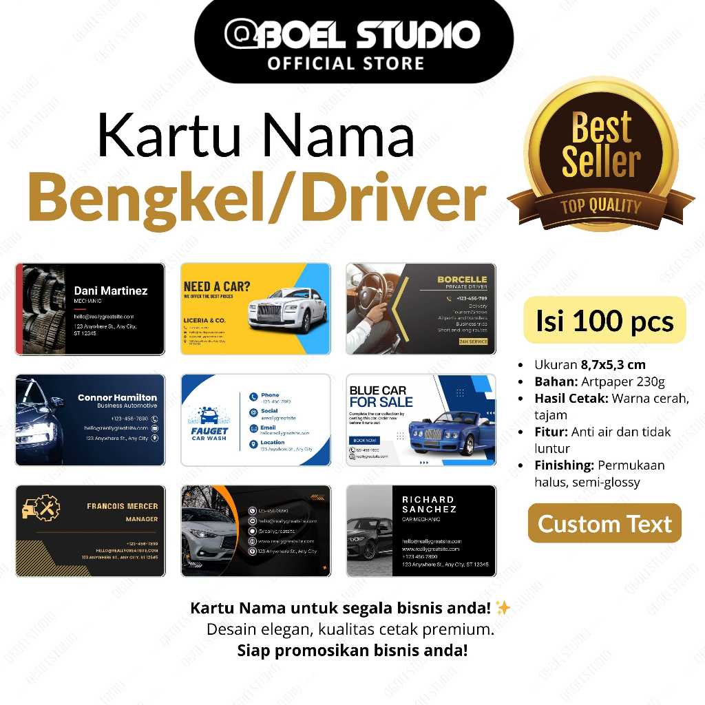 Jual CETAK KARTU NAMA TEMA BENGKEL / CUCI MOBIL / RENTAL / DLL | Shopee ...