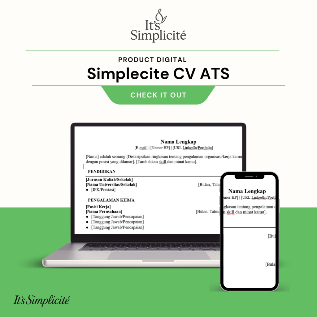 Jual Simplecite Template CV ATS (Versi Indonesia & Inggris) | Shopee ...