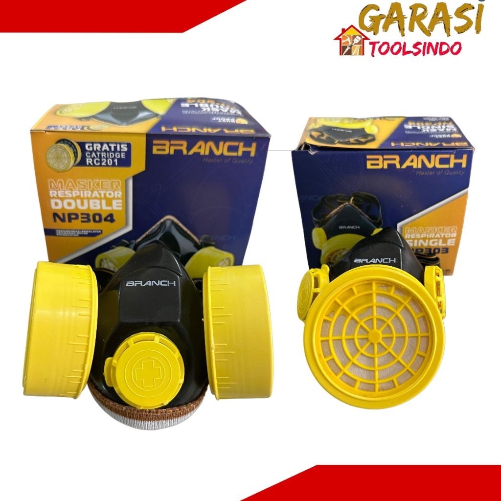 Jual BRANCH masker gas respirator single double masker cat safety mask ...