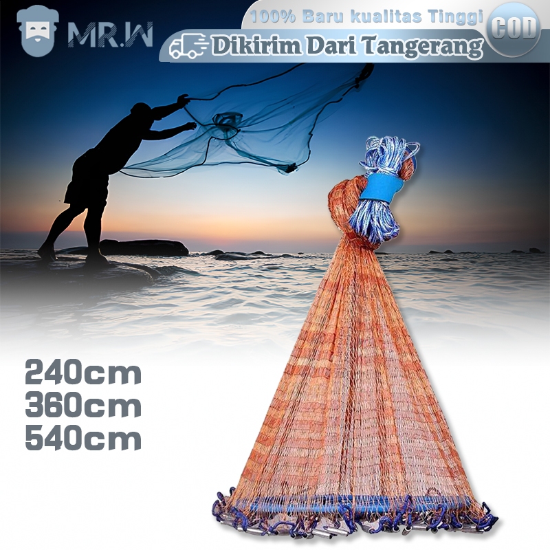 Jual Pancing Jaring Lempar Jala Ikan Lempar 1/2 Inch Jala Lempar Nilon ...