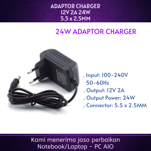 Jual Adaptor 12v 2a KAMERA CCTV LED STRIP AC DC STB Set Top box Android ...