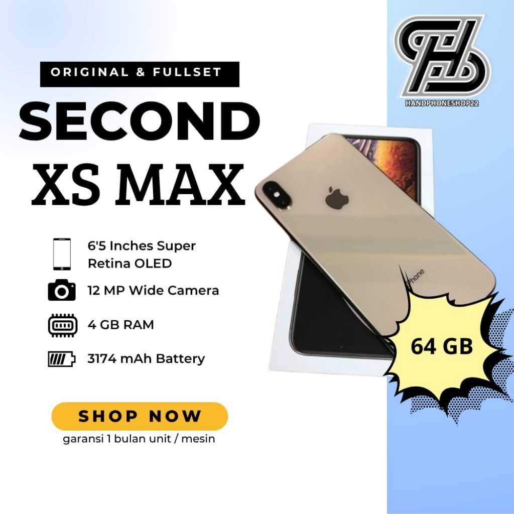 Jual Second Xs Max 64 GB Original - Mulus Fullset - All operator / WIFI | Shopee Indonesia