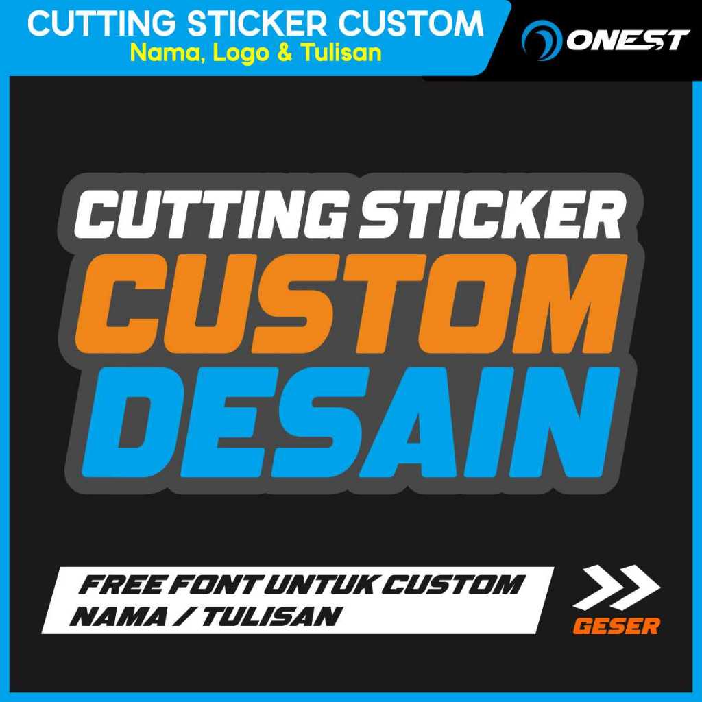 Jual Stiker Custom Nama Logo Tulisan Cutting Sticker Bebas Desain untuk ...