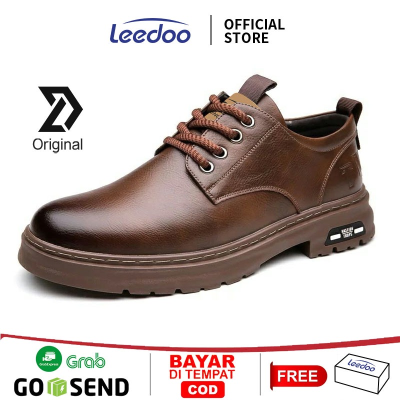 Jual Leedoo Sepatu Pantofel Cowok Sepatu Pria Casual Sepatu Formal Sepatu Kulit Kerja Sneakers ...