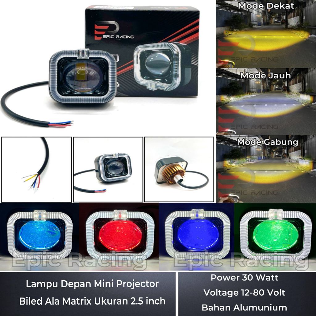 Jual Epicracing - Lampu Depan Mini Projector Biled Ala Matrix 2.5 Inch ...