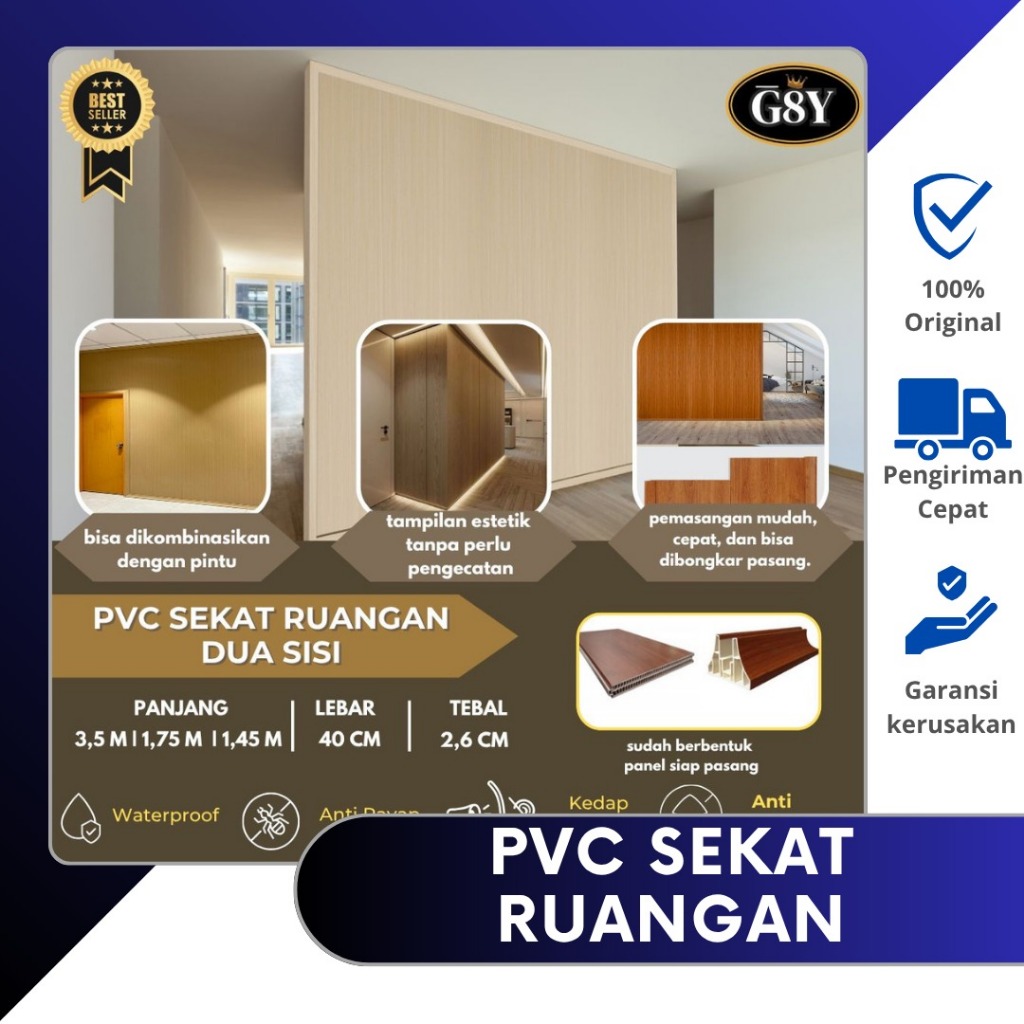 Jual PVC SEKAT RUANGAN / PARTITION WALLPANEL / UK Lebar 40CM X Panjang ...