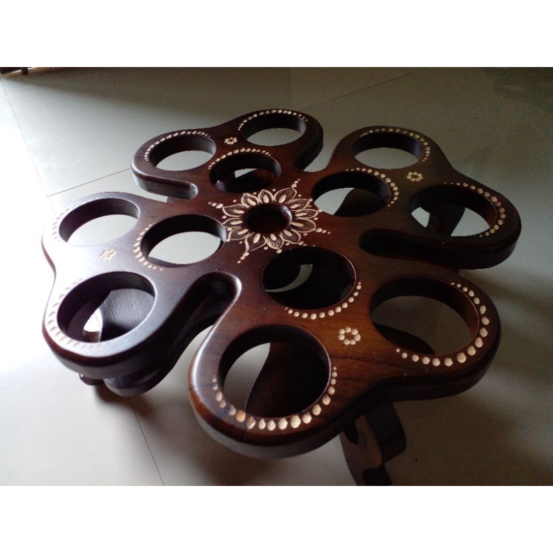 Jual KODE B74X tempat air mineral gelas model semanggi dari kayu jati ...