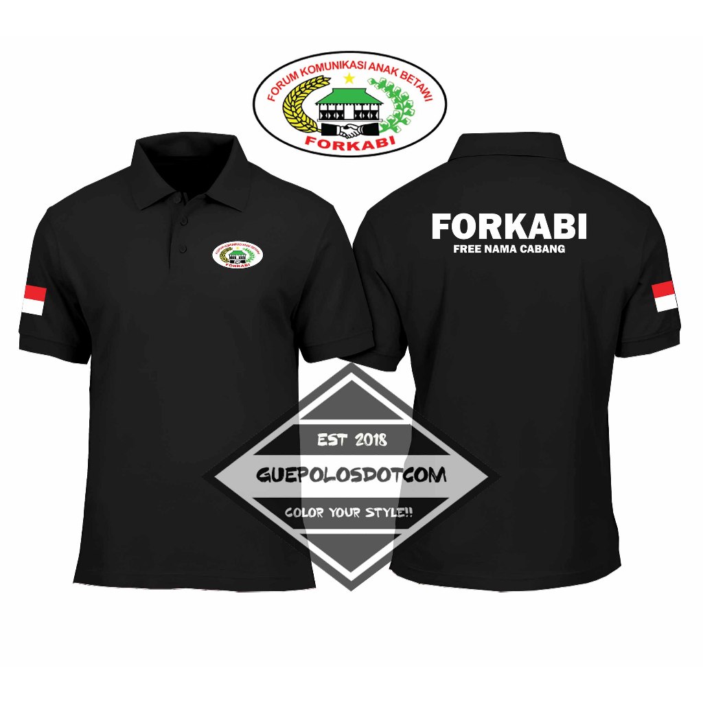 Jual POLOSHIRT BERKERAH FORKABI FREE NAMA CABANG - Baju Berkerah ...