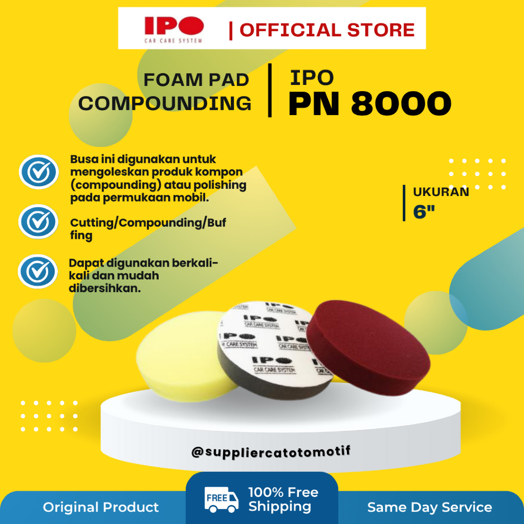 Jual IPO Car Care System Foam Pad Compounding PN 8000 | Shopee Indonesia