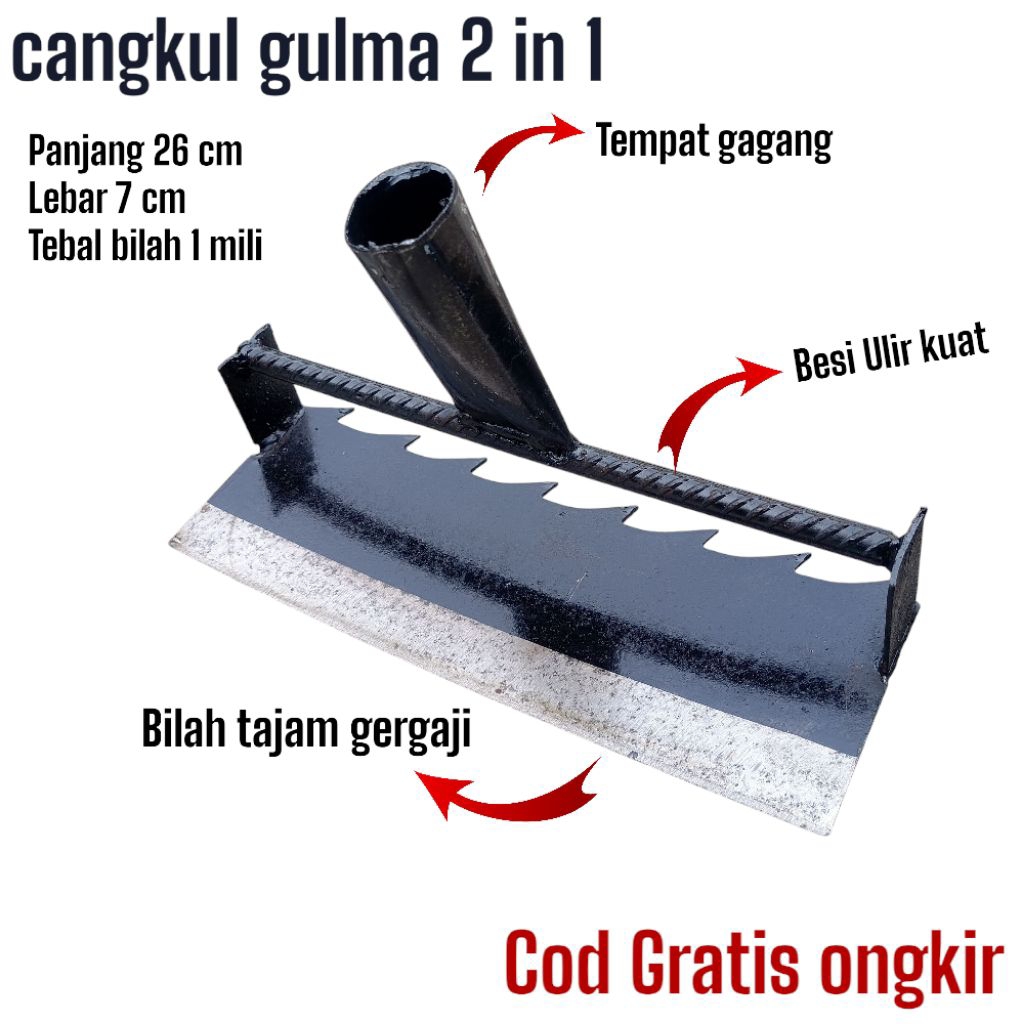 Jual Cangkul 2in1 Model Gulma Terbaru - Cangkul Baja Gergaji Selendang ...