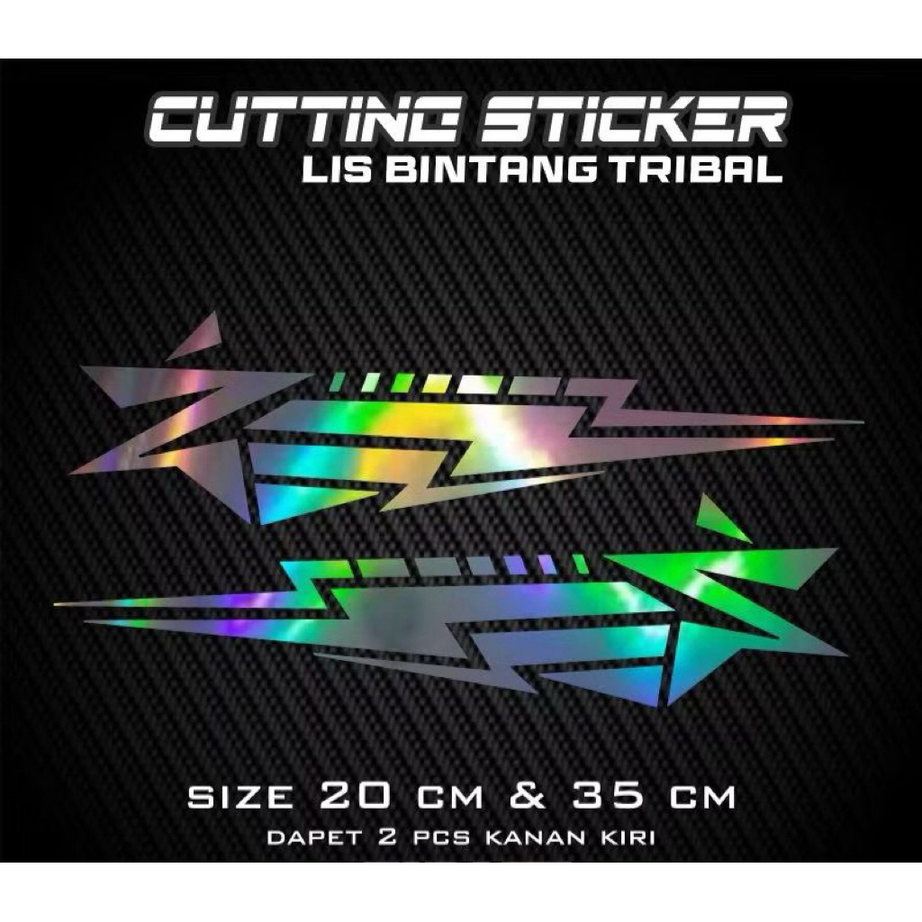 Jual Sticker cutting list tribal bintang kanan kiri variasi body motor ...