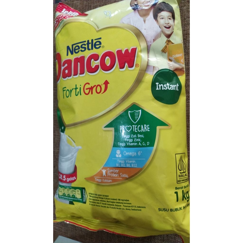 Jual Susu Dancow Fortigrow Instant Pouch 1kg exp juni 26 | Shopee Indonesia