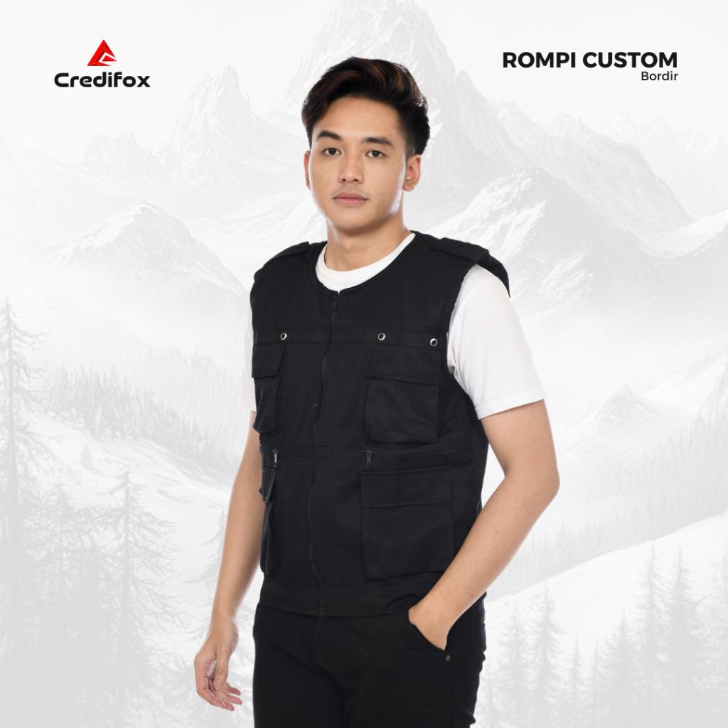 Jual CREDIFOX Rompi bordir custom / rompi custom bordir / vest outdoor ...