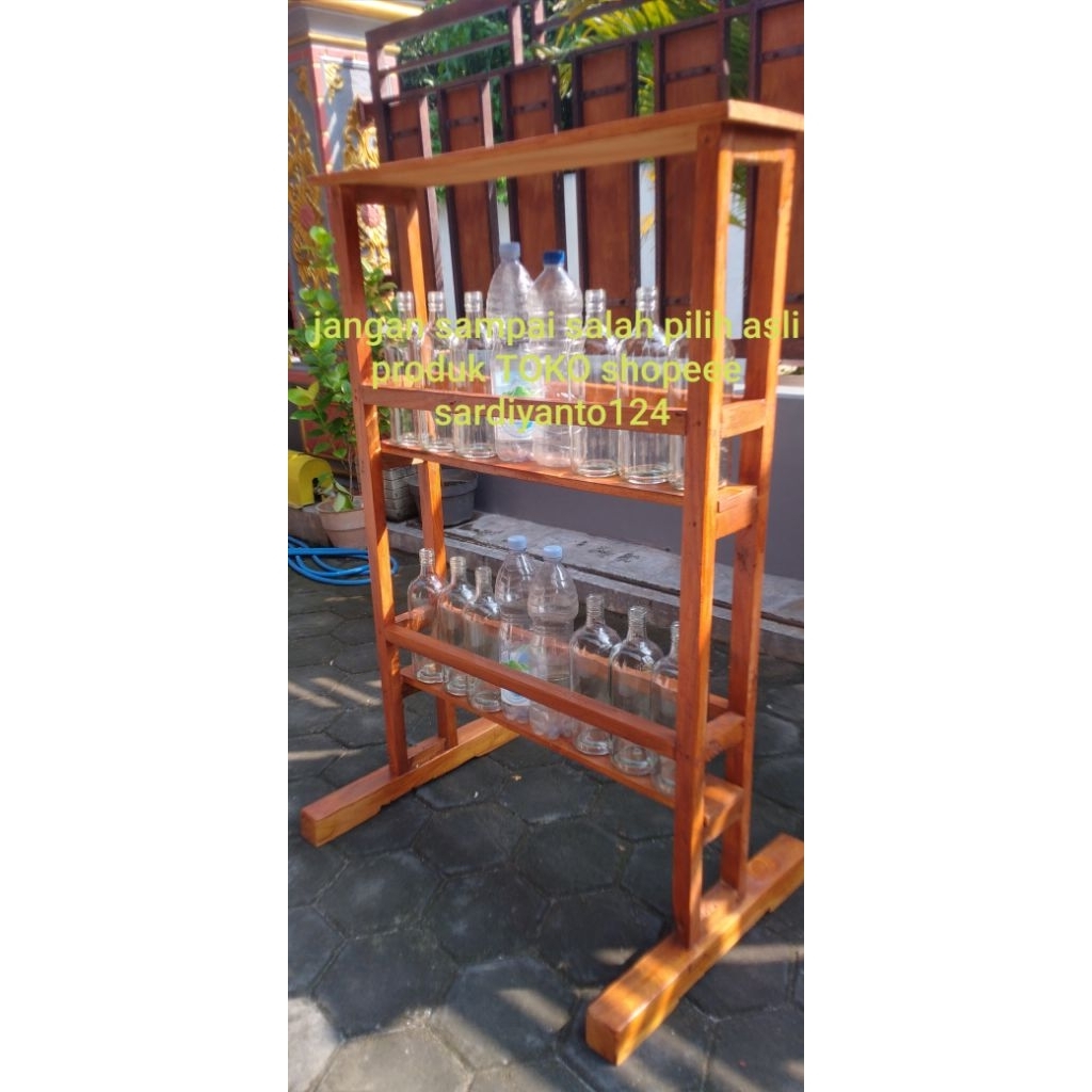 Jual Rak bensin botol dari kayu jati | Shopee Indonesia