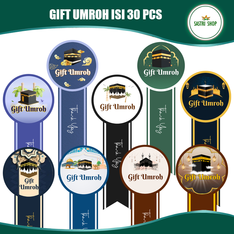 Jual Stiker Segel Gift Umroh (Bisa Ganti Gift Haji) Ukuran 10 cm x 3.8 ...