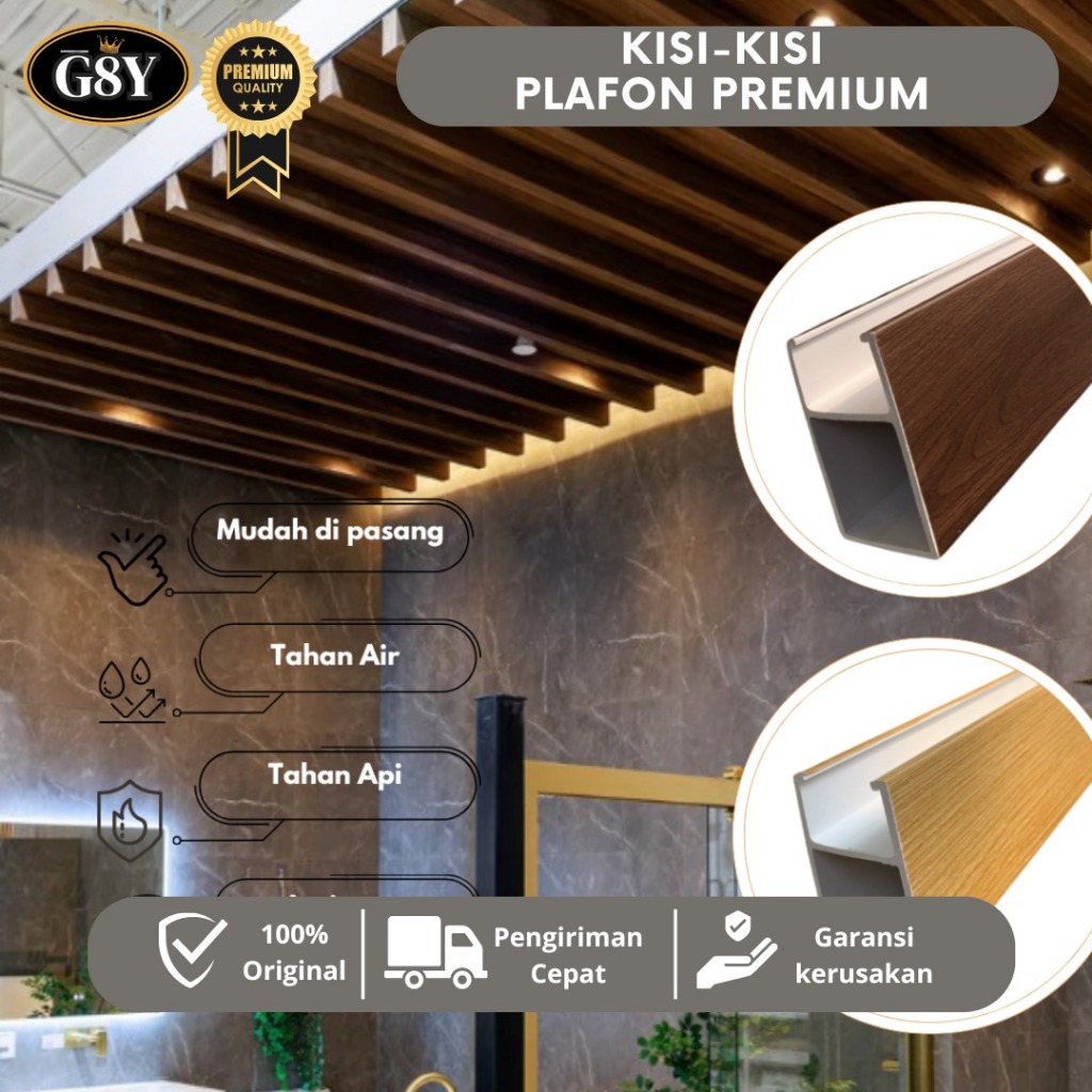 Jual Kisi Kisi Plafon PVC | Plafon PVC | WPC Bar Ceiling | plafond PVC ...