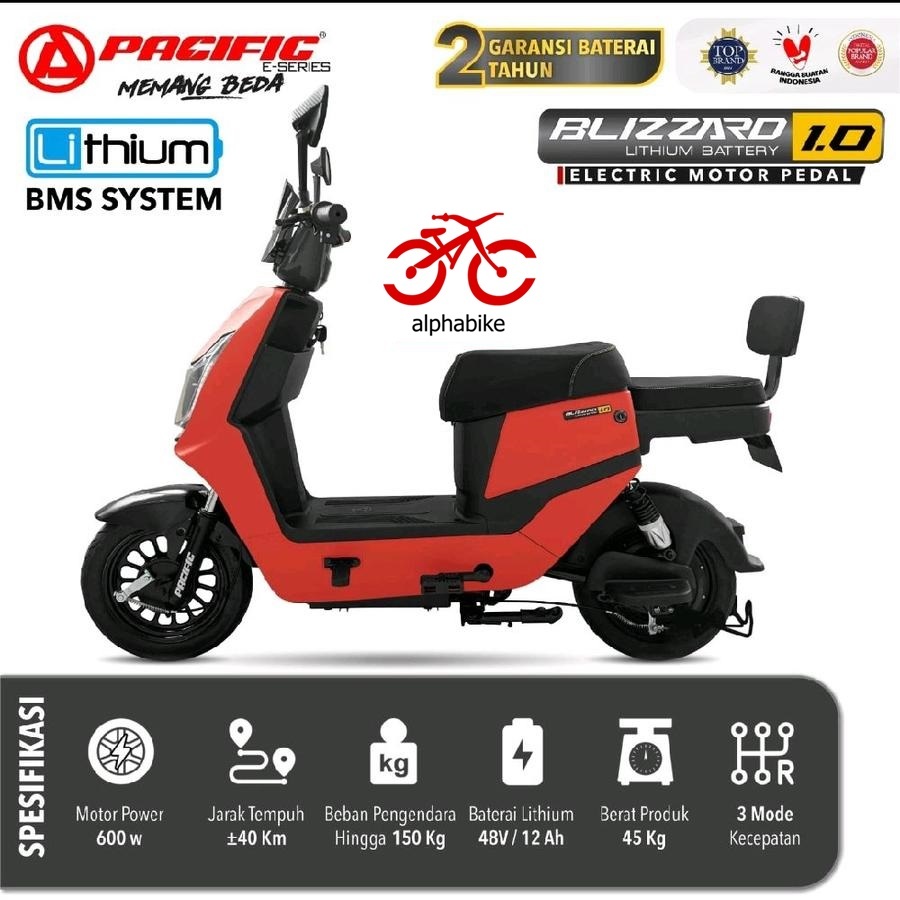 Jual SEPEDA LISTRIK PACIFIC BLIZZARD 1.0 E-BIKE EBIKE | Shopee Indonesia