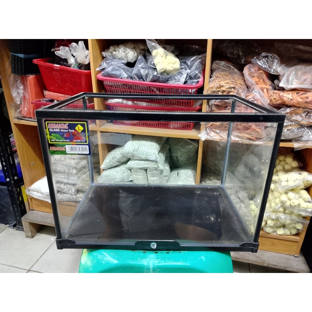 Jual AQUARIUM AKRILIK // ARMADA L ( 40 X 25 X 28 ) // AQUARIUM REPTIL, IKAN KECIL, AQUASCAPE ...