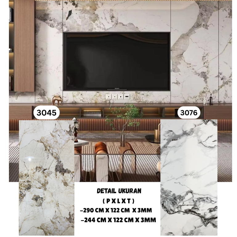 Jual Marmer PVC panel Dekorasi Dinding Motif Corak Marble Glossy 290cm ...