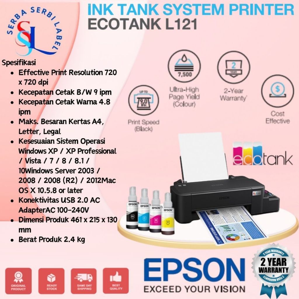 Jual Printer Epson EcoTank L1210 A4 Ink Tank Garansi Resmi | Shopee ...