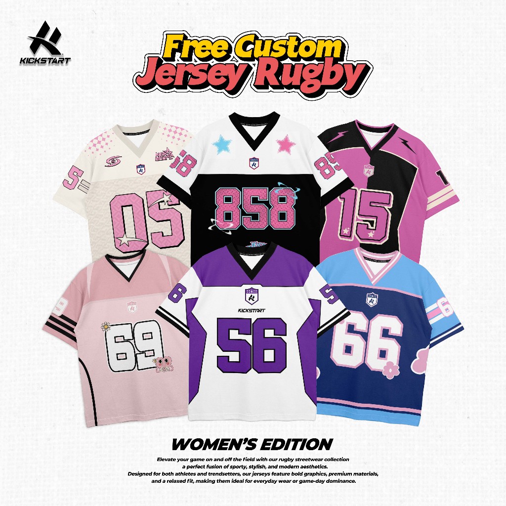 Jual [ PRE ORDER ] Women Edition Jersey Rugby Retro Streetwear Y2K Boxy ...