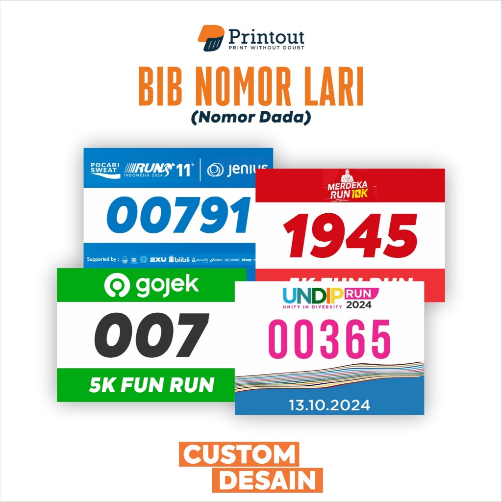 Jual Printout Cetak Stiker Nomor Dada Event Olahraga | Custom Sticker ...