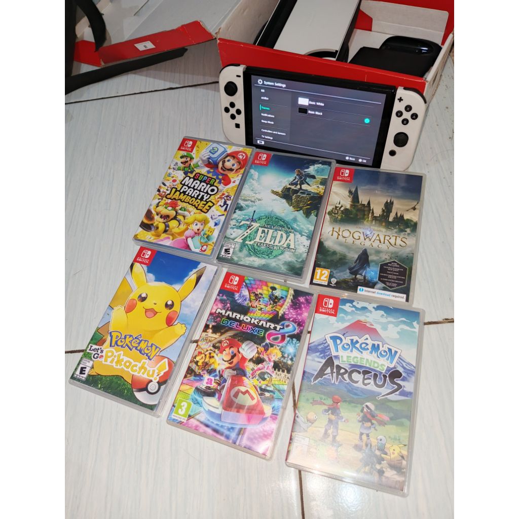 Jual Nintendo switch OLED ofw fullset + include 6 kaset AAA | Shopee ...