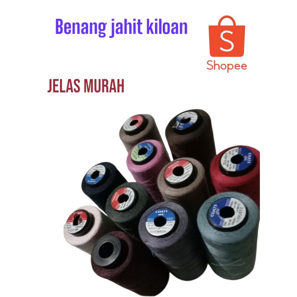 Jual benang kiloan /benang jahit sisa garmen warna 40/2 bebas pilih ...