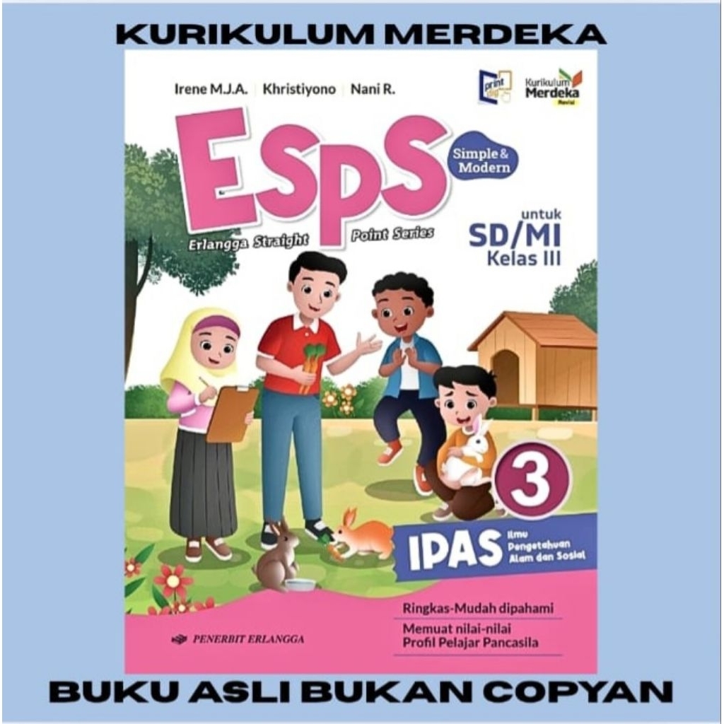 Jual BUKU ESPS IPAS SD/MI KELAS 3 REVISI ERLANGGA KURIKULUM MERDEKA KM | Shopee Indonesia