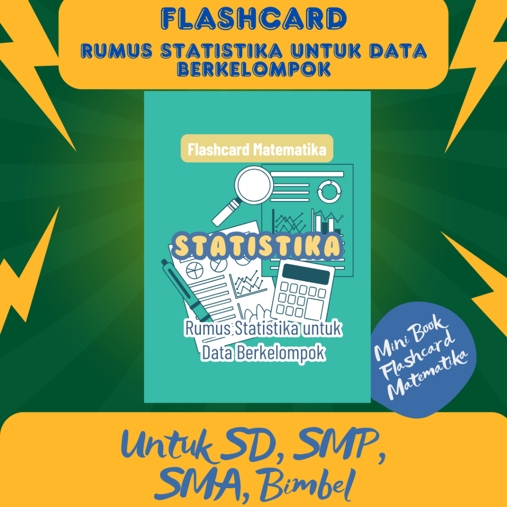 Jual Mini Book Flashcard Rumus Statistika untuk Data Berkelompok ...