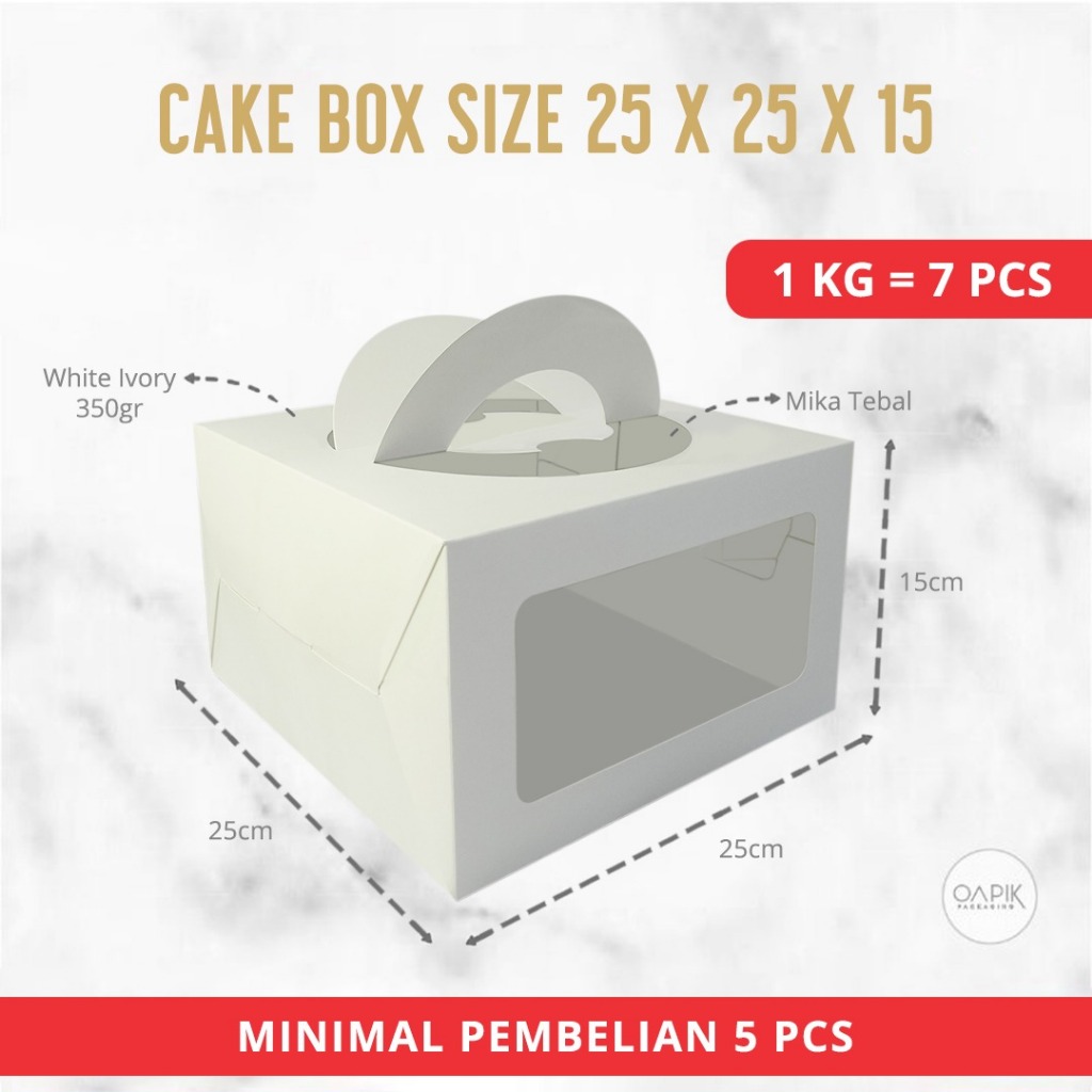 Jual Cake Box Handle 25x25x15 , Dus Kue Besar, Box Kue Tebal, Dus Kue ...