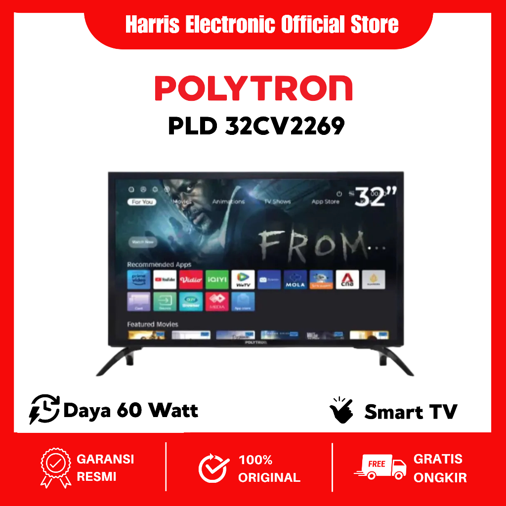 Jual TV LED POLYTRON 32 INCH SMART TV PLD 32CV2269 GARANSI RESMI 5 ...