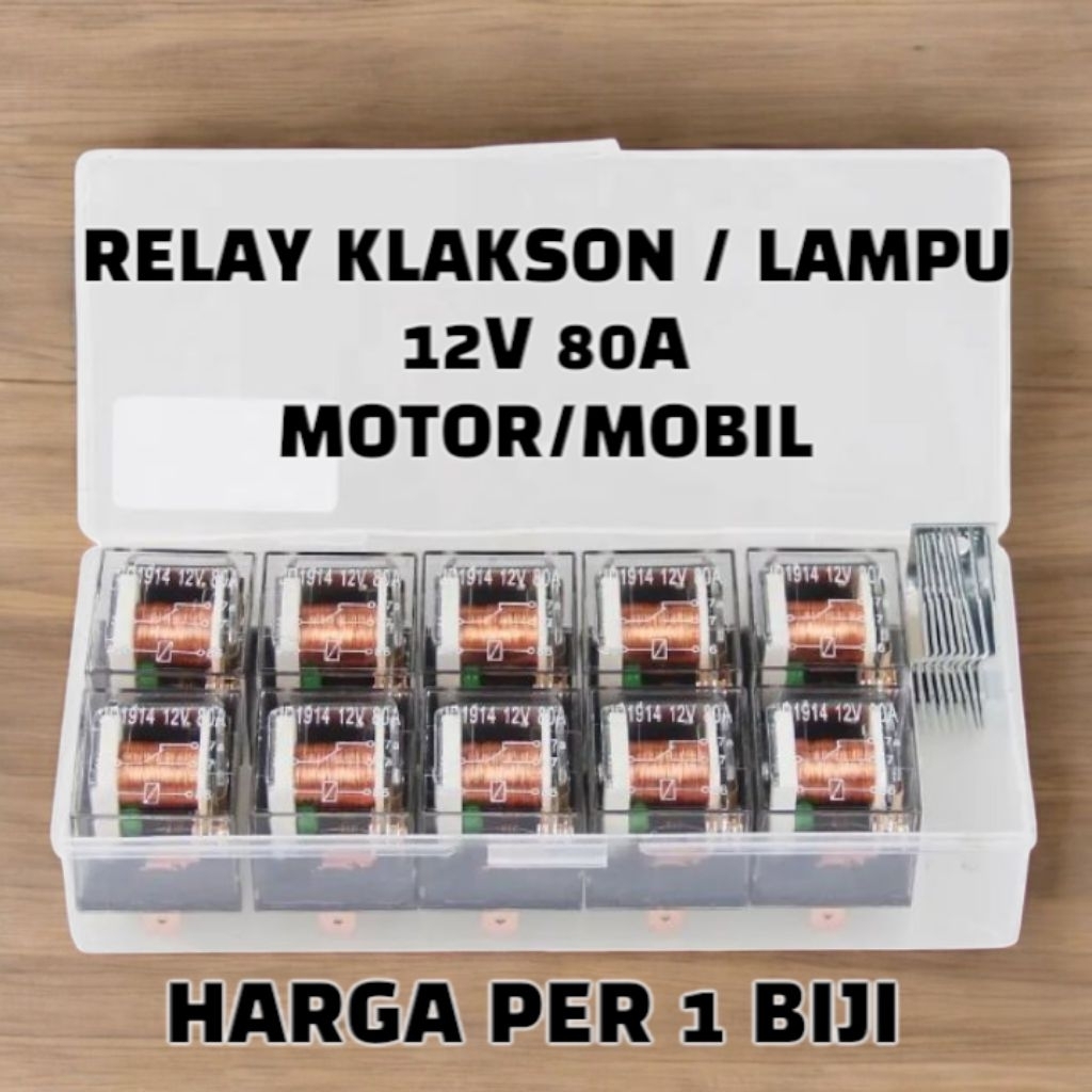 Jual RELAY KLAKSON RELAY LAMPU BILED MOTOR MOBIL 12VOLT 80 AMPER ...