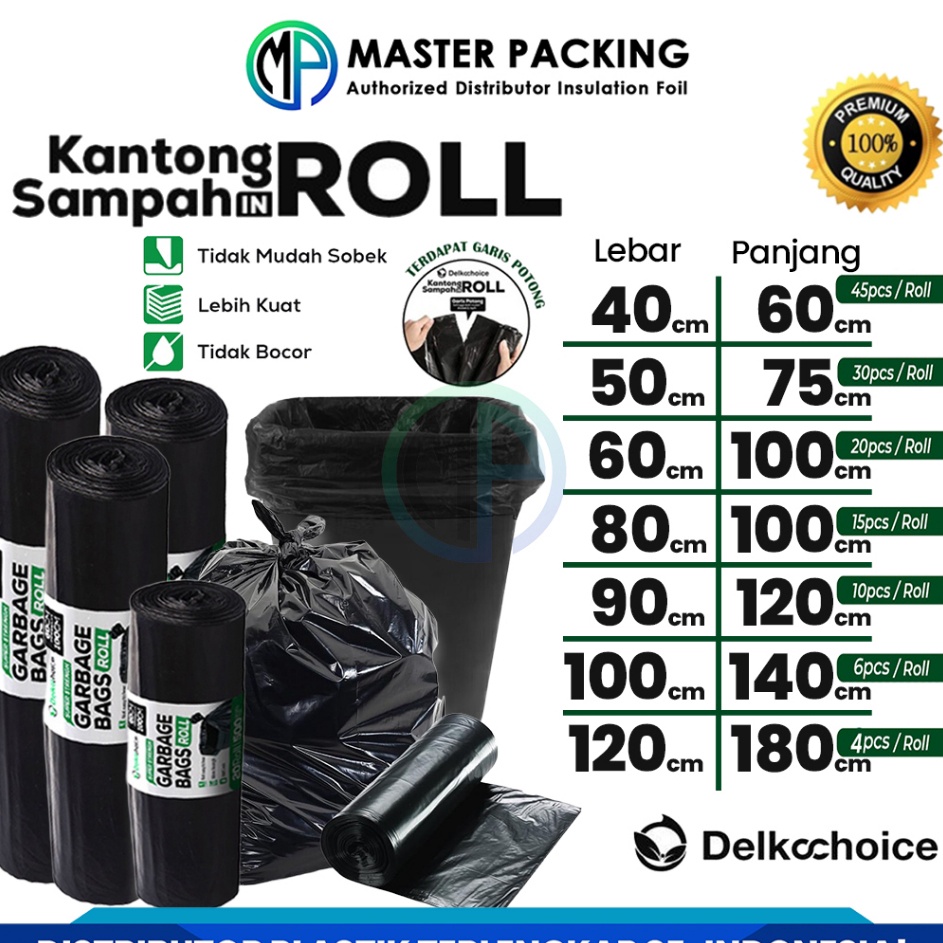 Jual Kantong Kresek Pla Sampah PerRoll Plastic Trash Bag Garbage Bags Hitam Tebal Delkochoice ...