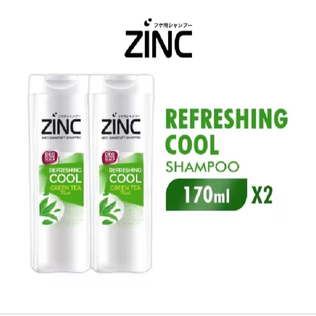 Jual sampo botol zinc greentea mint 170ml paket isi 2 | Shopee Indonesia