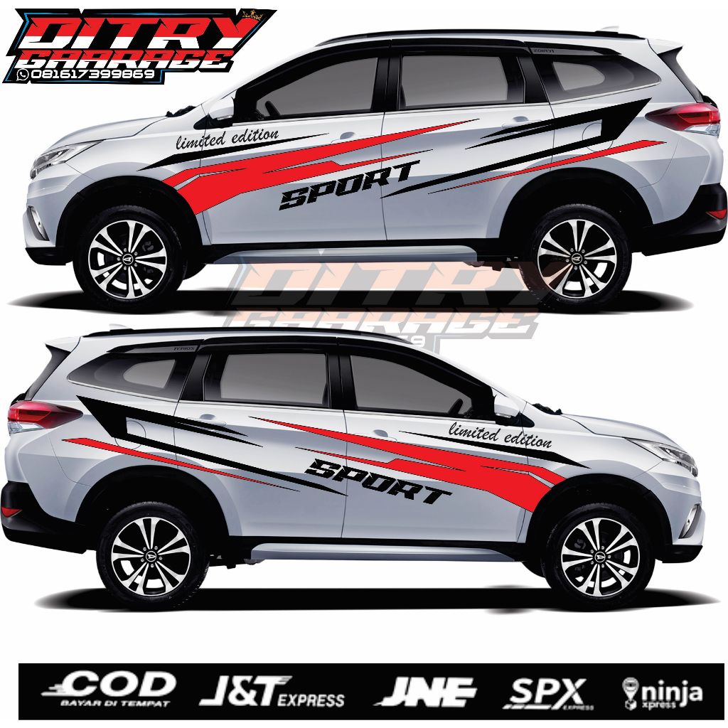 Jual stiker sticker desain simpel&keren body samping mobil rush,terios ...