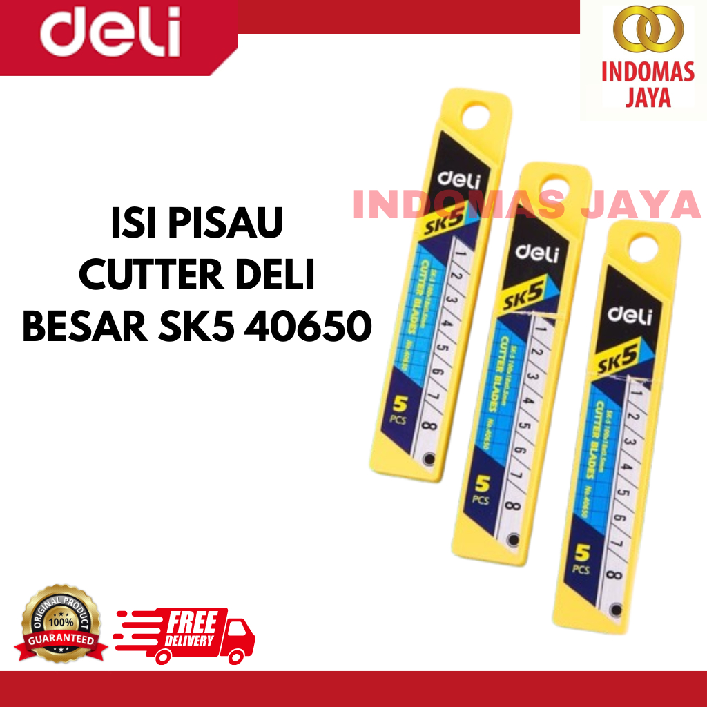 Jual REFILL ISI PISAU CUTTER BESAR L-150 L 500 BLADE BESAR SK5 DELI ...