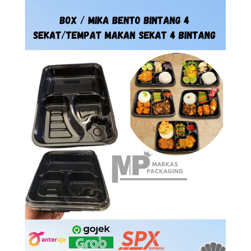 Jual Box / Mika Bento Bintang 4 Sekat/Tempat Makan bento bintang sekat ...