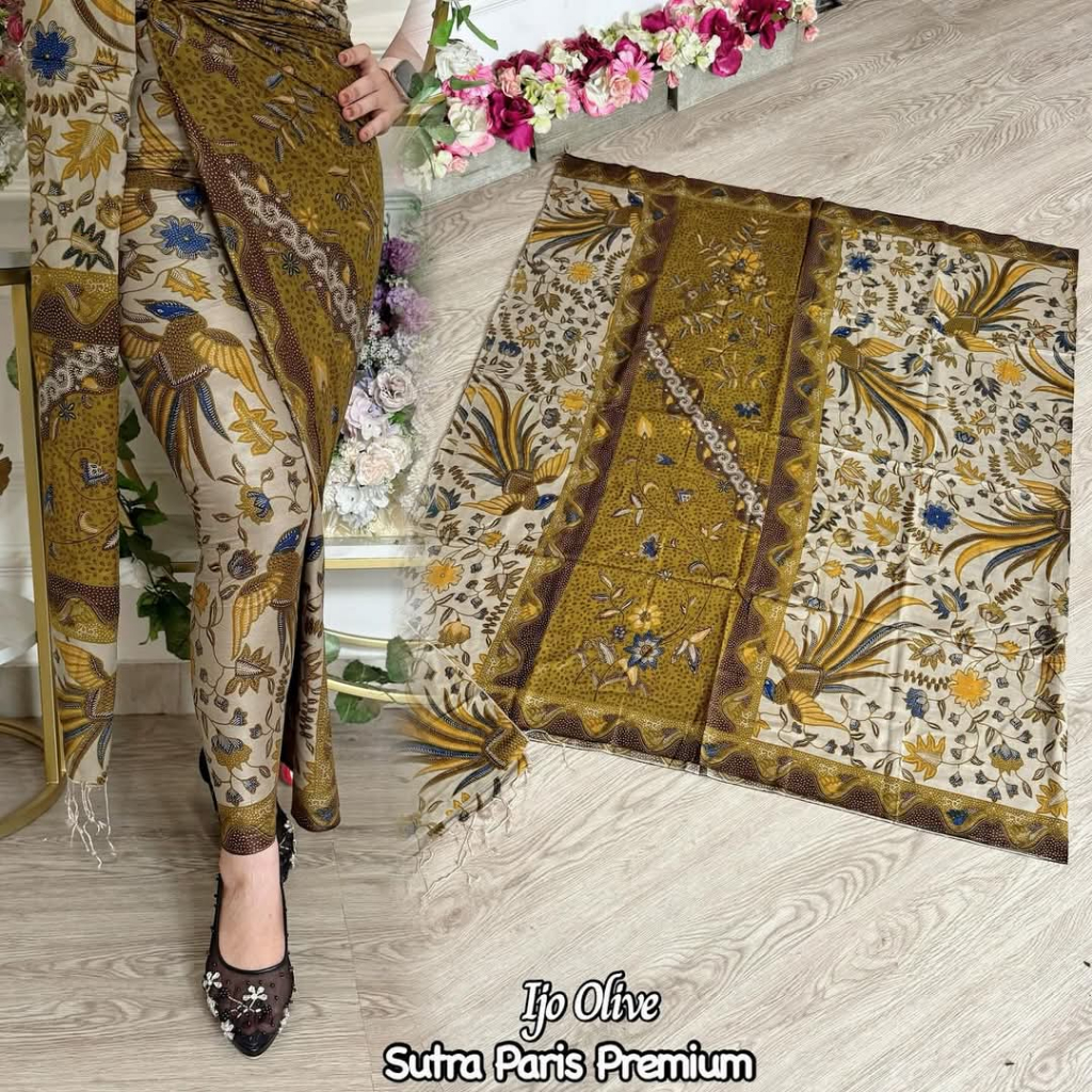 Jual KAIN LEMBARAN KAIN BATIK kamen set selendang motif merak pakaian ...