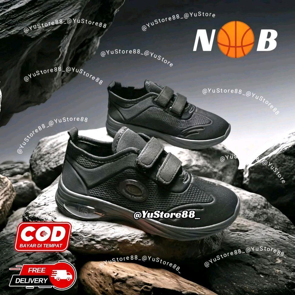 Jual Sepatu NB Hitam Perekat Sekolah Tanpa Tali Sepatu Hitam Laki2 dan ...