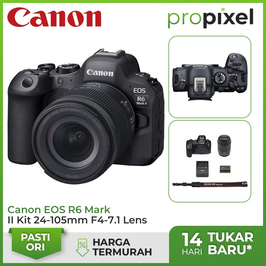 Jual Canon EOS R6 Mark II kit 24-105mm f4-7.1 IS STM Canon R6 II 24-105 ...