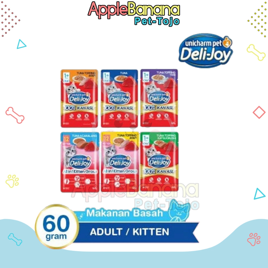 Jual Deli-Joy Pouch 60gram - Makanan Basah Kucing - 100% ikan asli ...