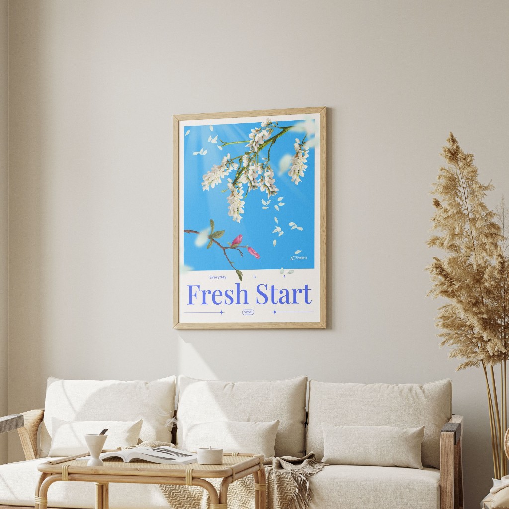 Jual Minimalist Aesthetic Fresh Start Poster | Wall decor 100% original ...